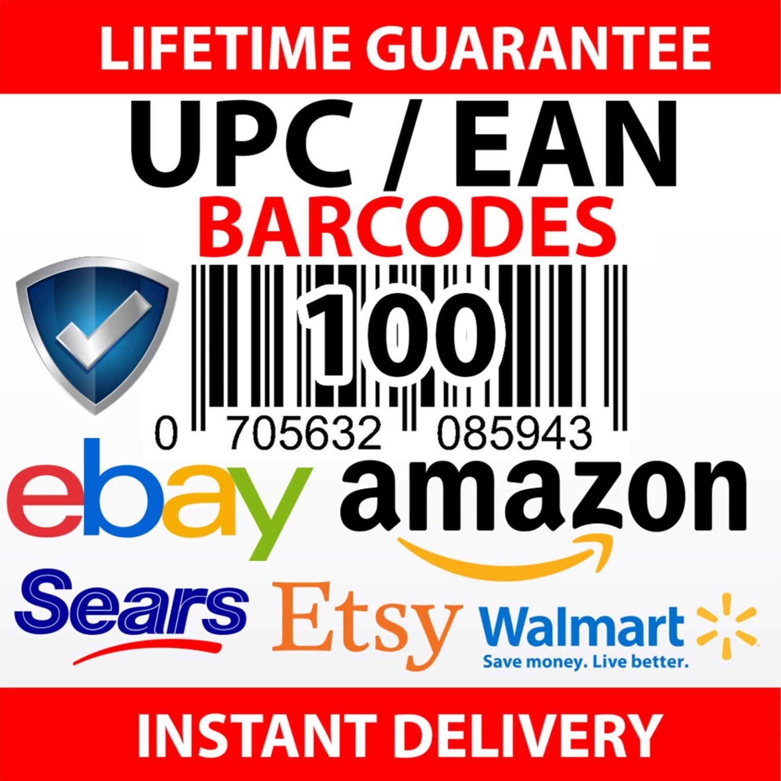 UPC EAN 100 BARCODES Instant Digital Delivery EAN BARCODE UPC UPC EAN 100 BARCODES Instant Digital Delivery EAN BARCODE UPC